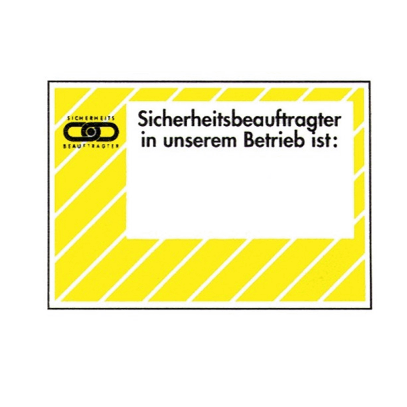 Sicherheitsbeauftragter Info Schild Zum Selbstbeschriften Kunststoff